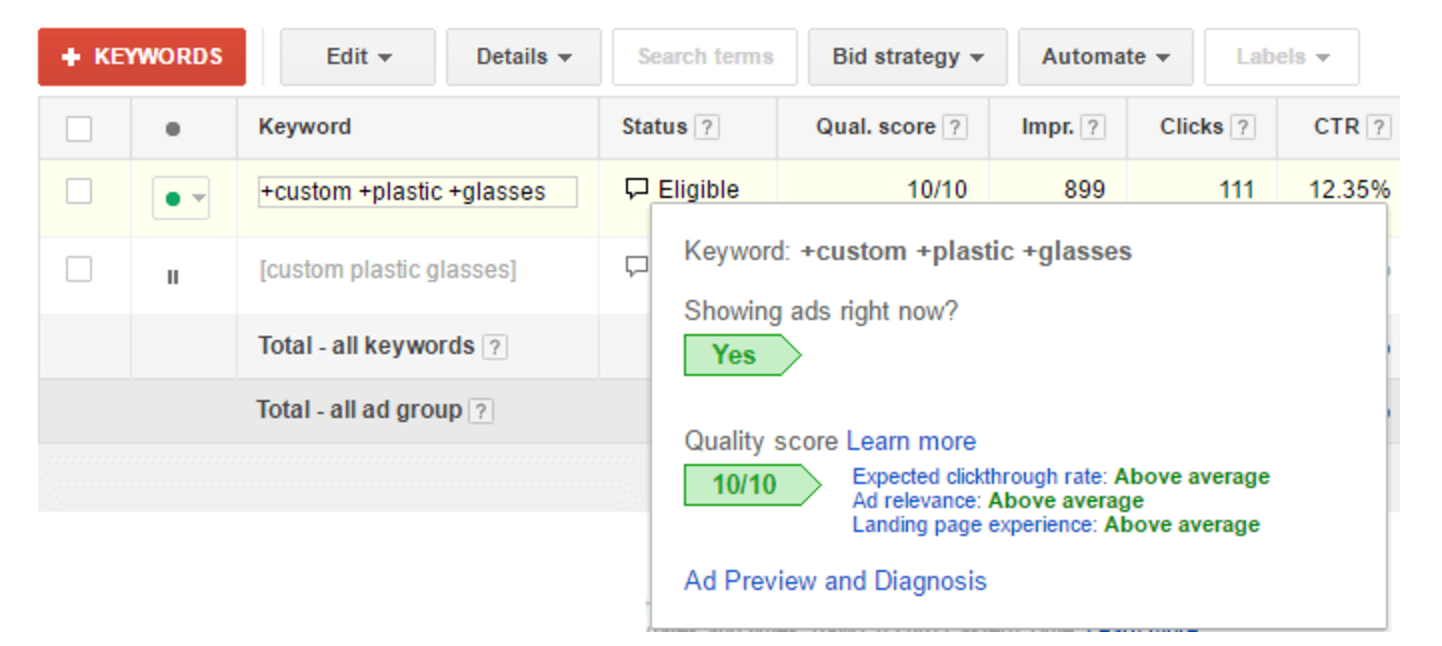 Google AdWords Launches Greater Visibility Into Quality Score ...